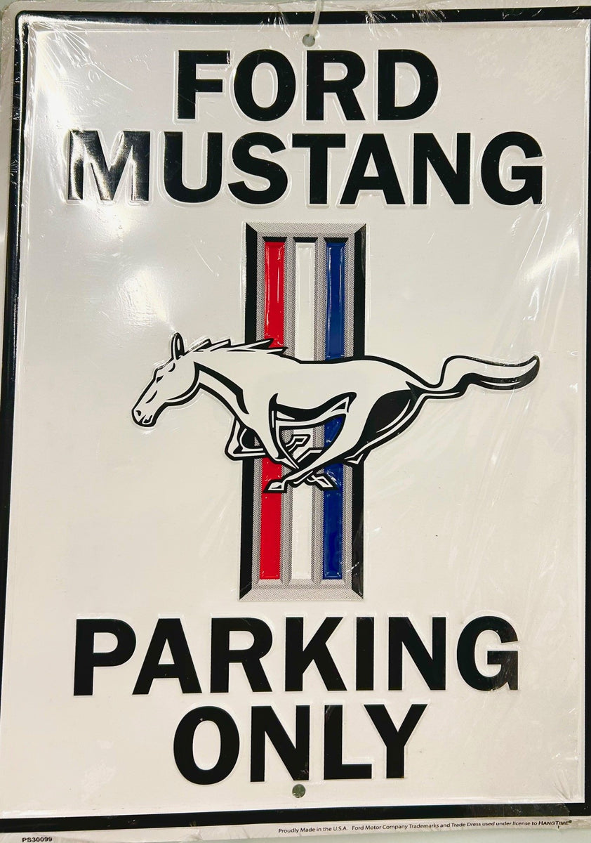 White Ford Mustang Park Sign Tribar – Cobra Experience Store